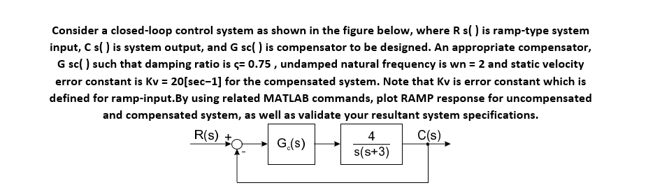 Solved Consider a closed-loop control system as shown in the | Chegg.com