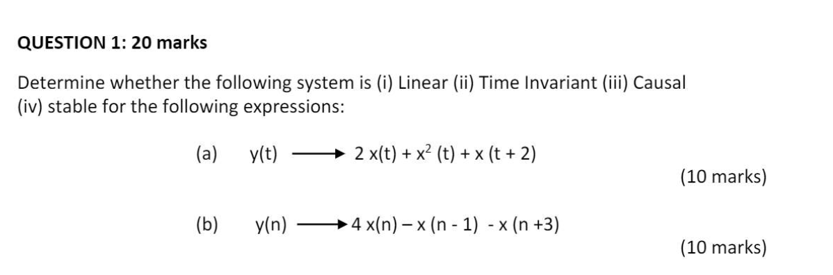 Solved QUESTION 1: 20 marks Determine whether the following | Chegg.com