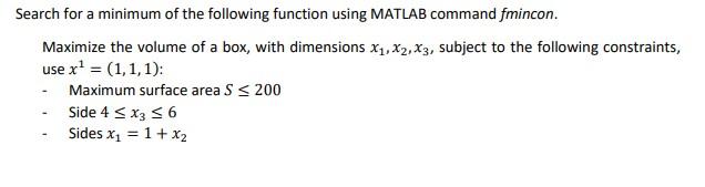 Solved Search for a minimum of the following function using | Chegg.com