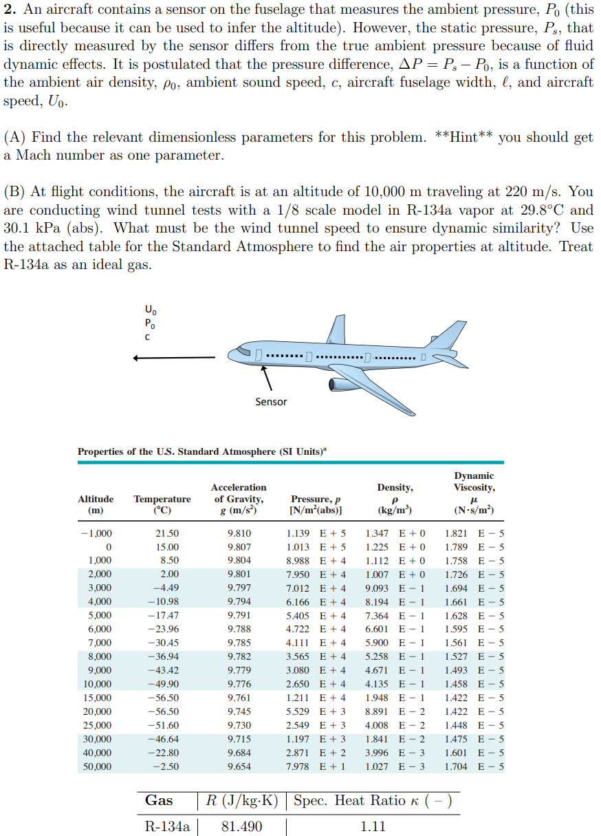 Solved For the speed of sound of air or R-134a, use the | Chegg.com