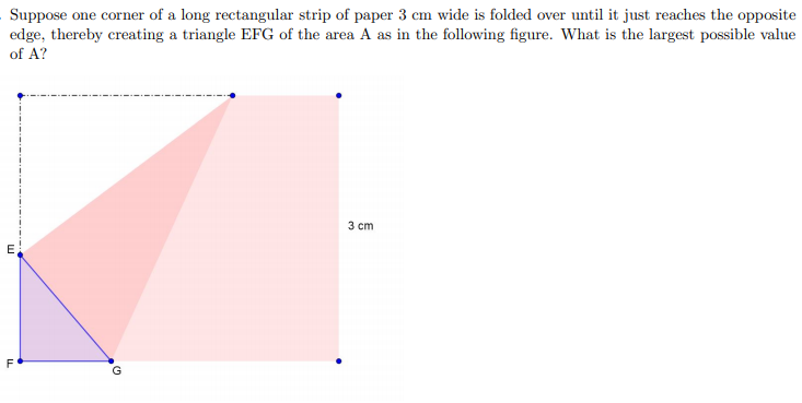 Solved Suppose one corner of a long rectangular strip of | Chegg.com
