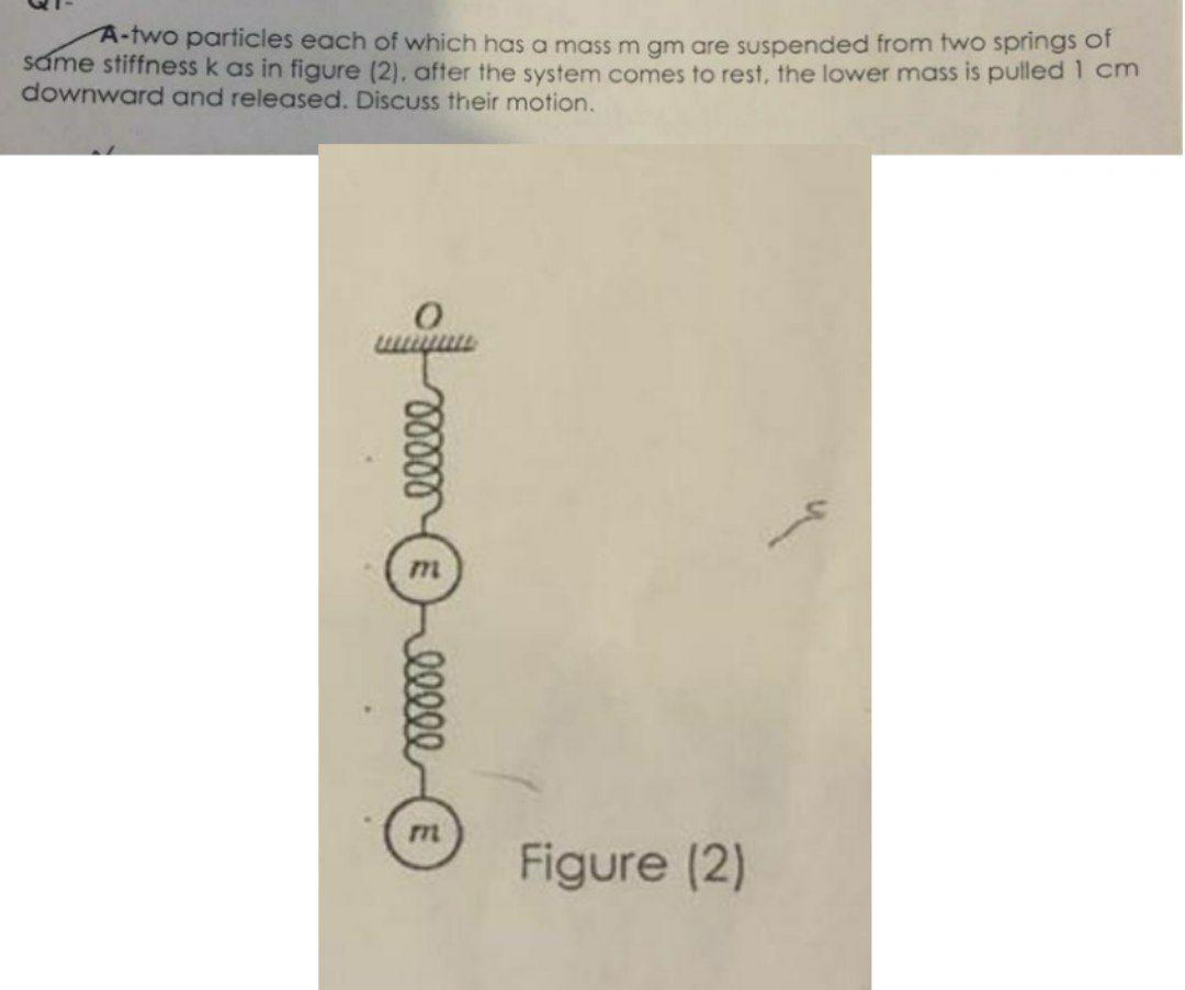 Solved A-two particles each of which has a mass m gm are | Chegg.com
