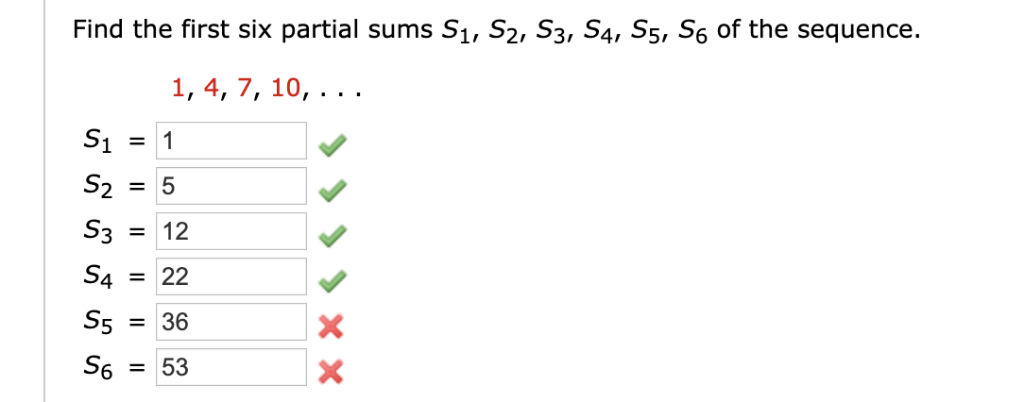 Solved Find the first six partial sums S1, S2, S3, S4, S5, | Chegg.com