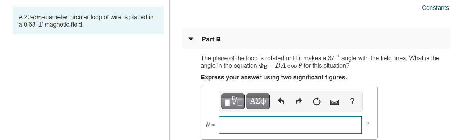 Solved Constants A 20-cm-diameter circular loop of wire is | Chegg.com