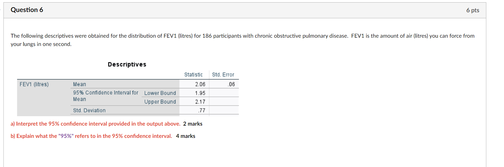 Solved Questions 1 to 6 use data based on the following | Chegg.com