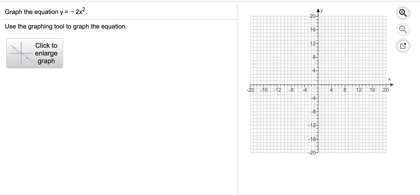 Solved Graph the equation yr - 2x2. Ay 20- Use the graphing | Chegg.com