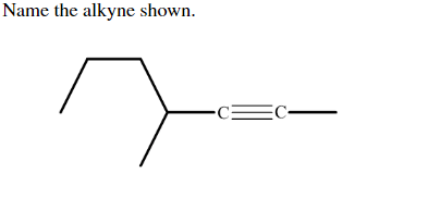 Solved Name the alkyne shown. | Chegg.com