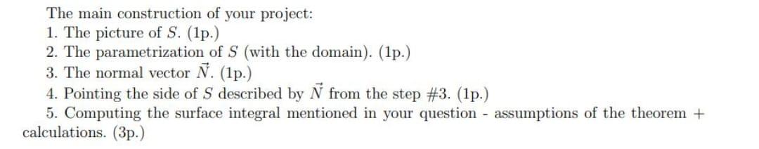 Solved The main construction of your project: 1. The picture | Chegg.com