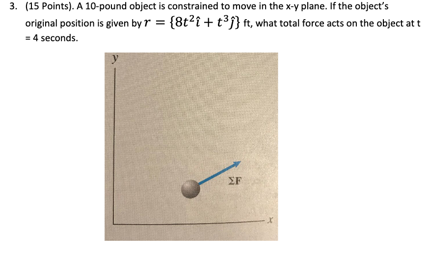 Solved 3. (15 Points). A 10-pound object is constrained to | Chegg.com