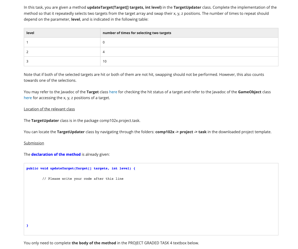 Solved In this task, you are given a method | Chegg.com