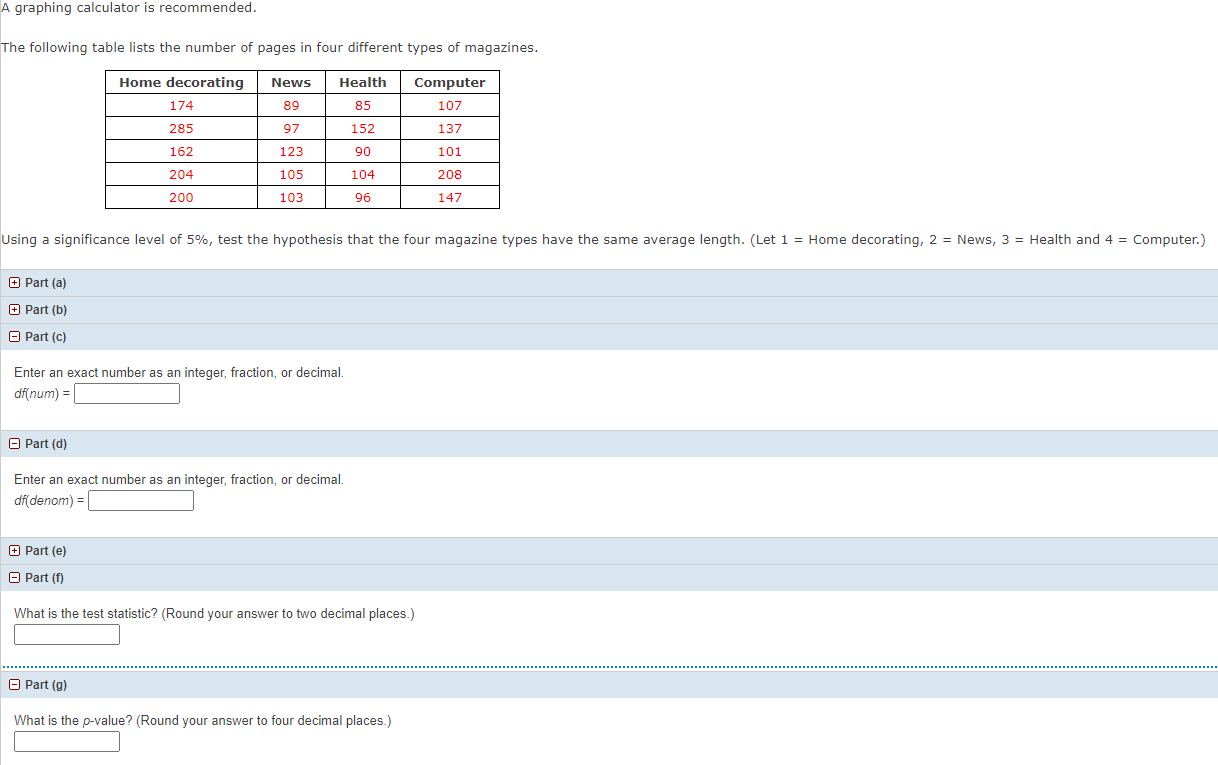 Solved A graphing calculator is recommended. The following | Chegg.com