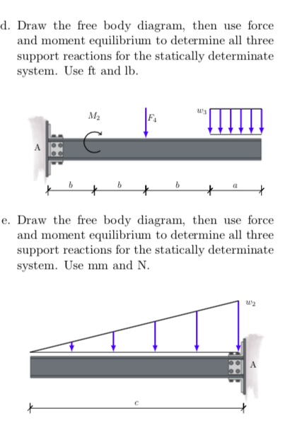 Solved d. Draw the free body diagram, then use force and | Chegg.com