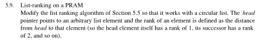 PRAM list ranking algorithm (via pointer jumping) | Chegg.com