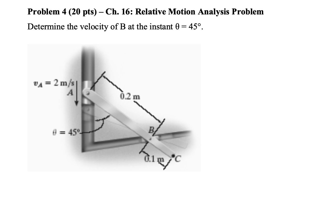 Solved Problem 4 (20 pts) - Ch. 16: Relative Motion Analysis | Chegg.com