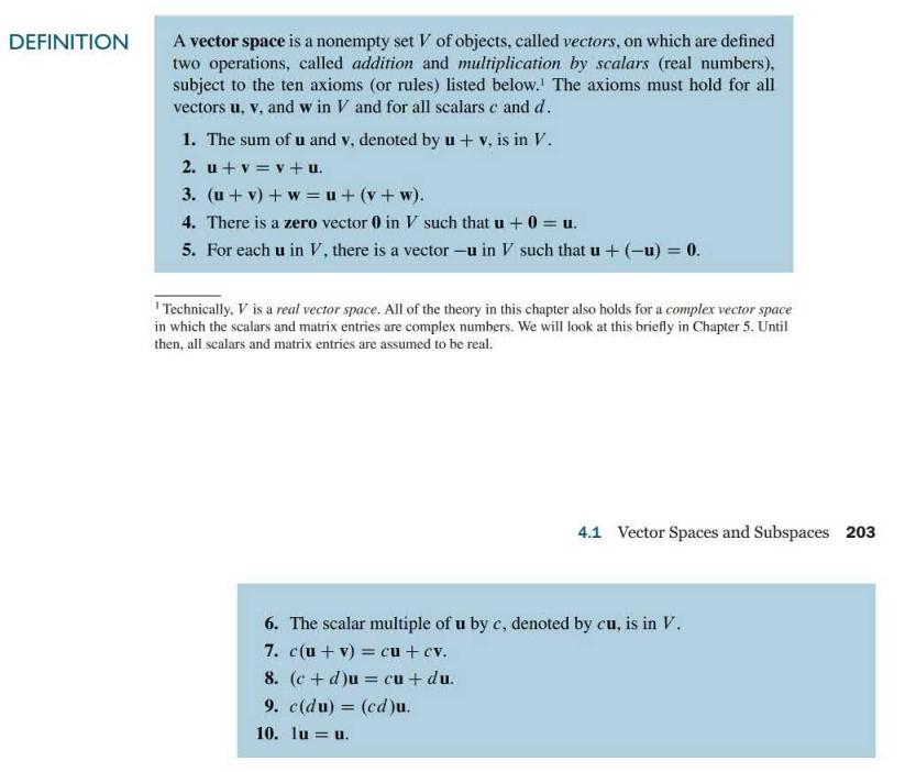 Solved 3. Section 4.1 problem 19. Only verify axioms | Chegg.com