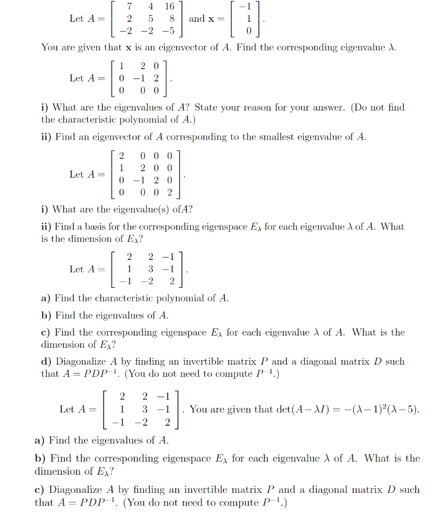 Solved Let A=⎣⎡72−245−2168−5⎦⎤ and x=⎣⎡−110⎦⎤ You are given | Chegg.com
