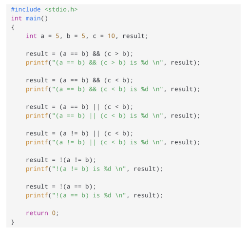 Solved #include int main() { int a = 5, b = 5, C = 10, | Chegg.com