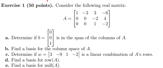 Solved Exercise 1 ( 50 points). Consider the following real | Chegg.com