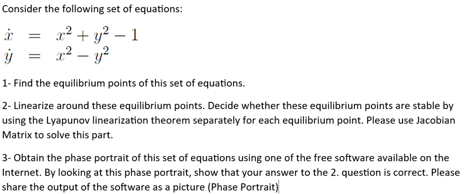 Solved Consider the following set of equations: | Chegg.com