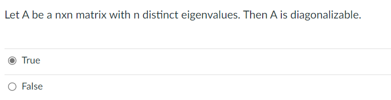 Solved Let A be a nxn matrix with n distinct eigenvalues. | Chegg.com