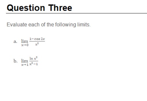 Solved Evaluate each of the following limits. a. | Chegg.com