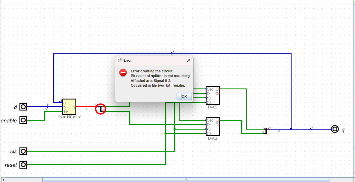 Solved Keep getting this error code when simulating. Input d | Chegg.com