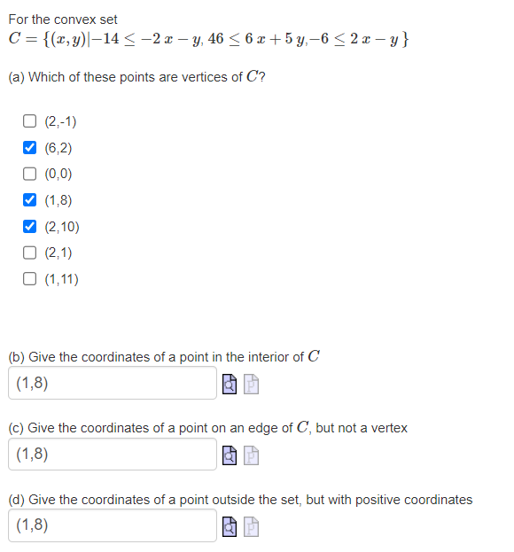 Solved For the convex set | Chegg.com