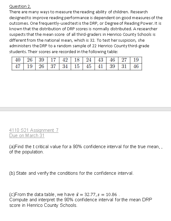 Solved Question 2 There are many ways to measure the reading | Chegg.com