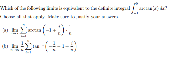 Solved Which of the following limits is equivalent to the | Chegg.com