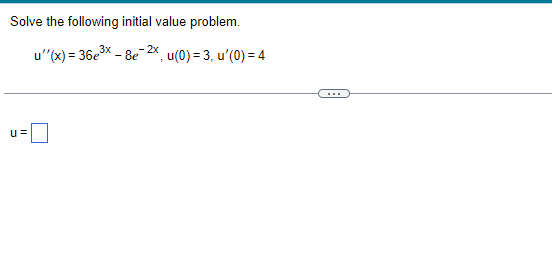 Solve the following initial value problem. | Chegg.com