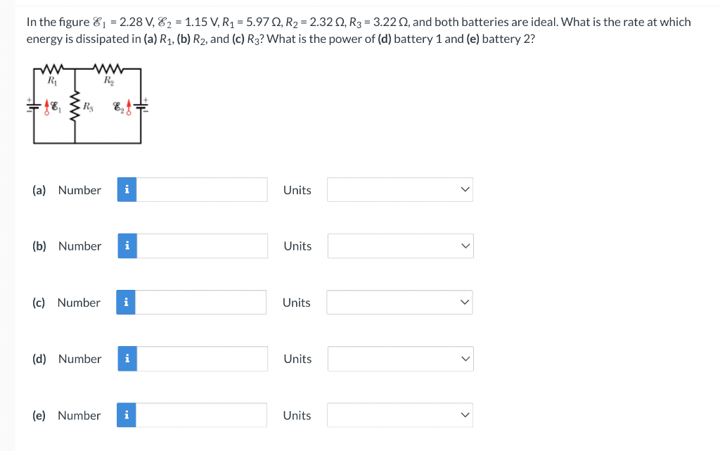 Solved In the figure E1=2.28 V,E2=1.15 | Chegg.com