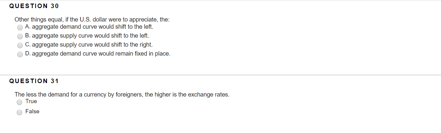 Solved QUESTION 27 Other things the same, a decrease in the | Chegg.com