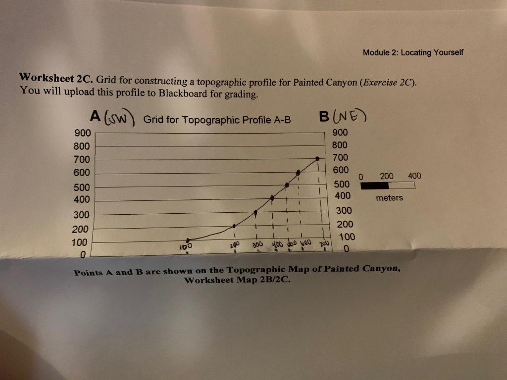 Solved Look at Worksheet Map 2C (topographic map to the | Chegg.com