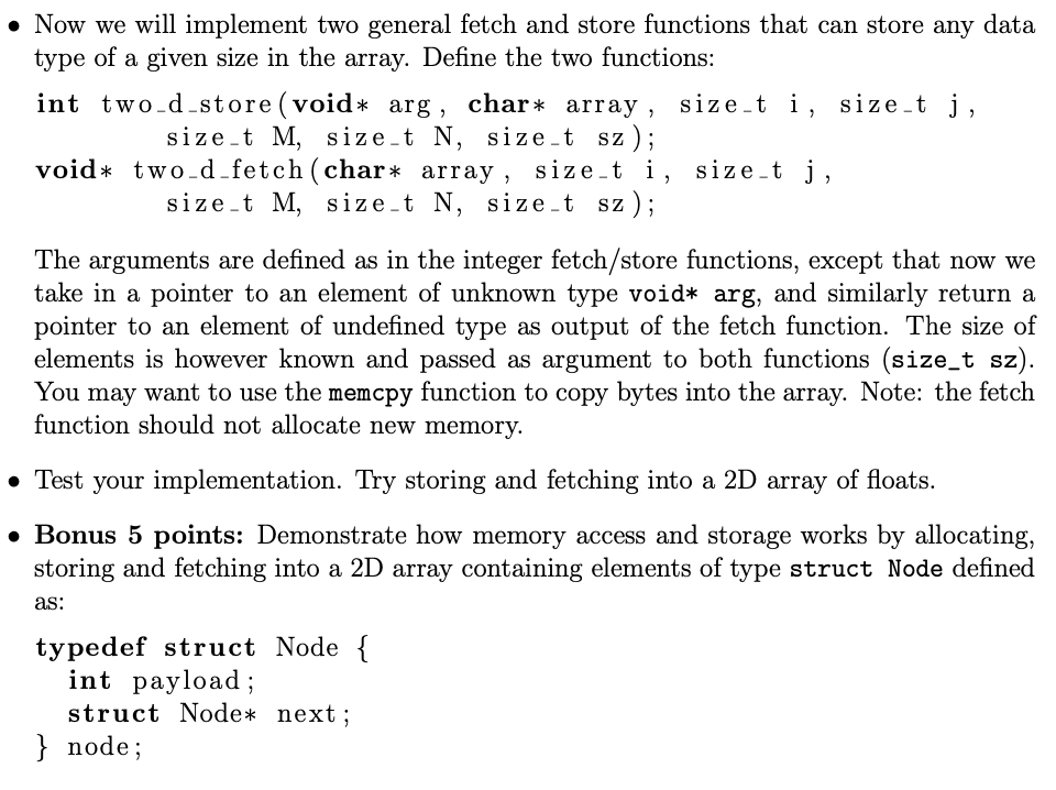 Solved - Now we will implement two general fetch and store | Chegg.com