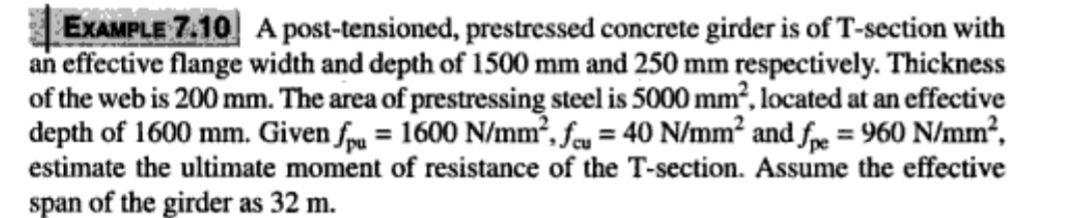Solved EXAMPLE 7.10 A post-tensioned, prestressed concrete | Chegg.com