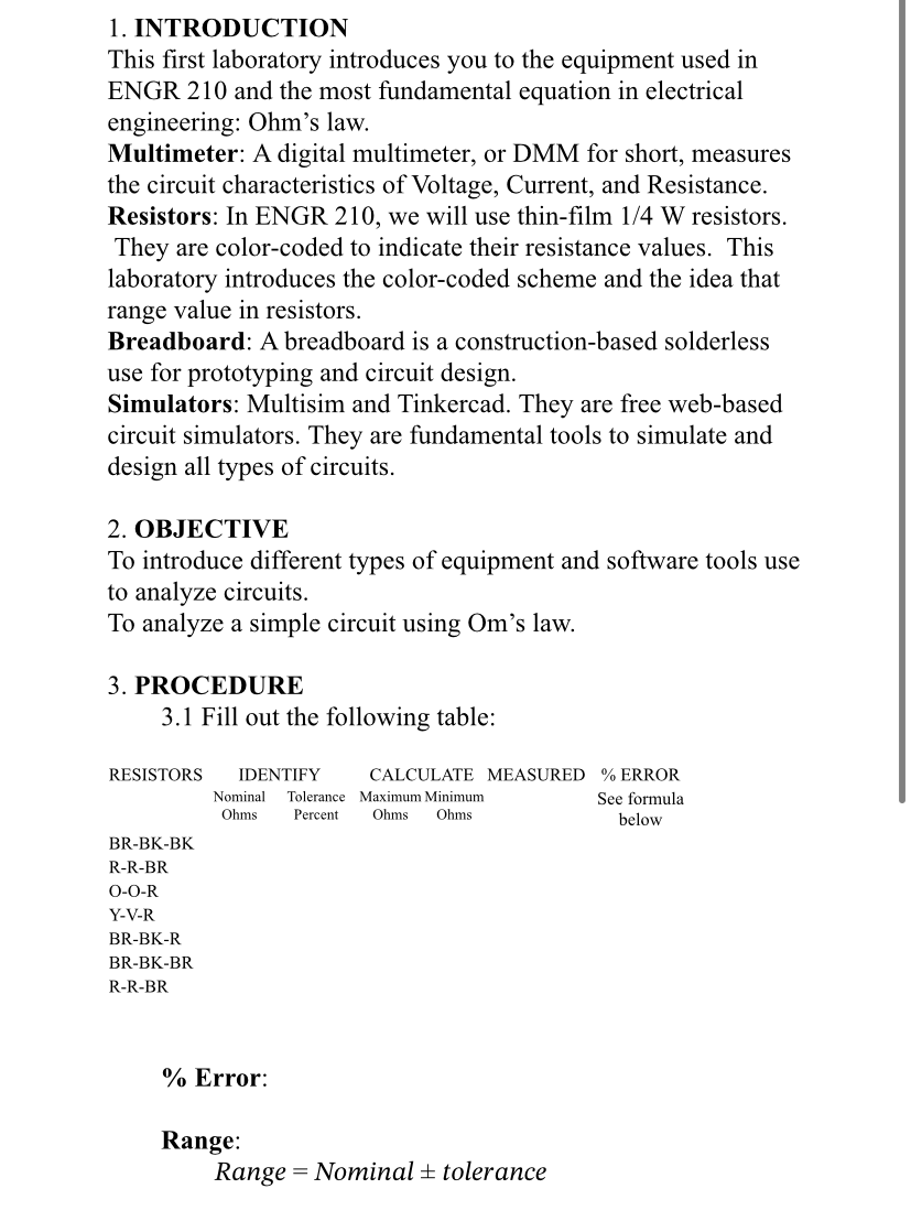 1. INTRODUCTION This first laboratory introduces you | Chegg.com