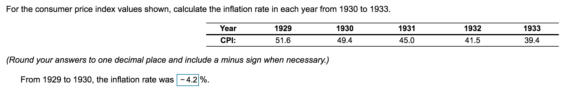 Solved For the consumer price index values shown, calculate | Chegg.com