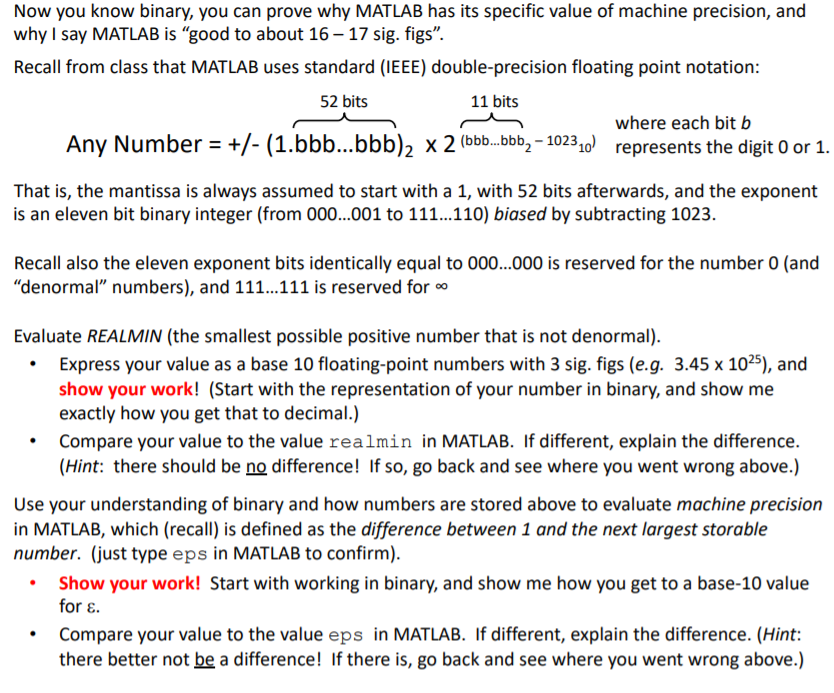 Now you know binary, you can prove why MATLAB has its | Chegg.com