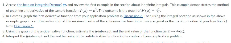 Solved 1. Access the help on integrals (Desmos). G and | Chegg.com