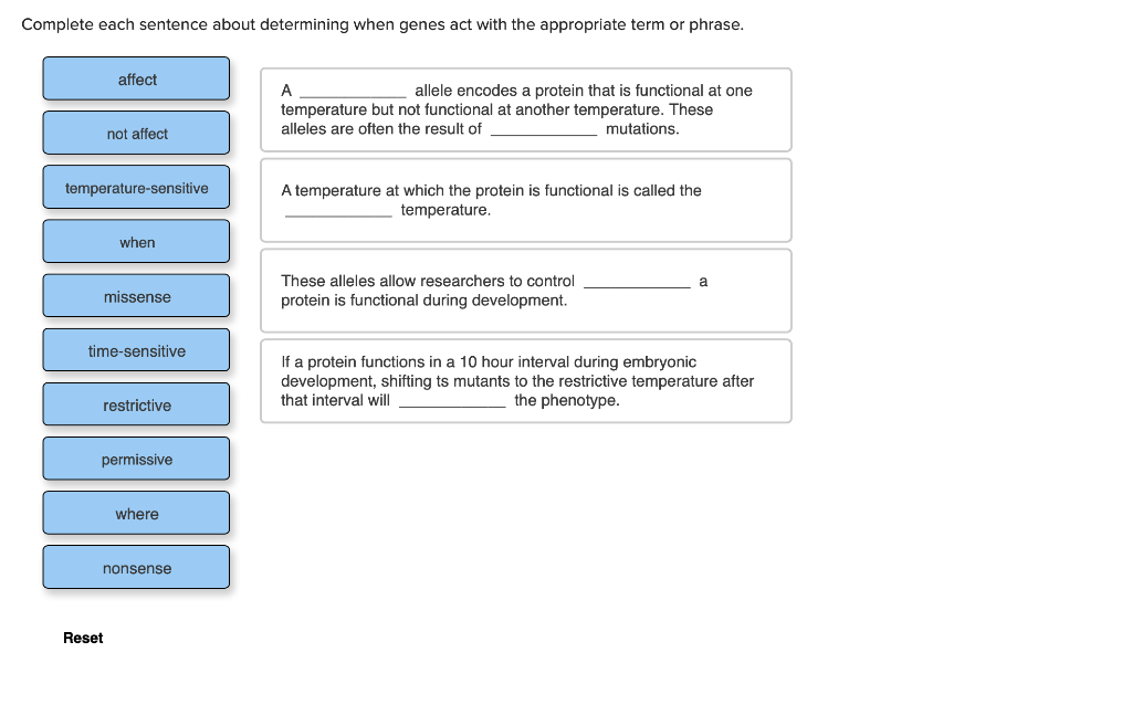 Solved Complete each sentence about determining when genes | Chegg.com