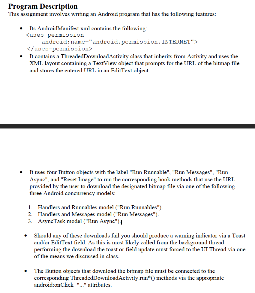 The Activity provides a menu of buttons and displays | Chegg.com