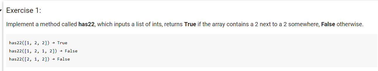 Solved Exercise 1: Implement a method called has 22 , which | Chegg.com
