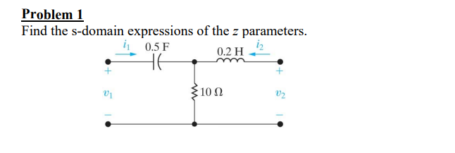 Solved Problem 1 Find the s-domain expressions of the z | Chegg.com