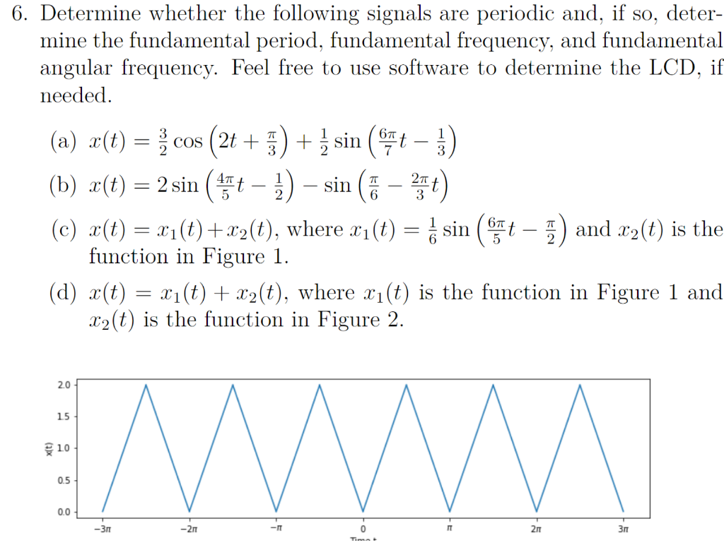 Solved 6. Determine whether the following signals are | Chegg.com