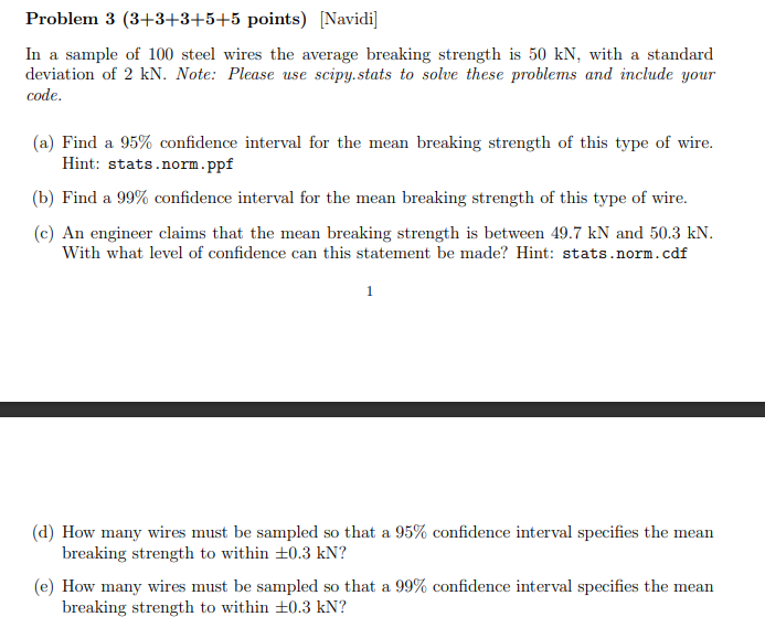 Solved Problem 3(3+3+3+5+5 points) [Navidi] In a sample of | Chegg.com