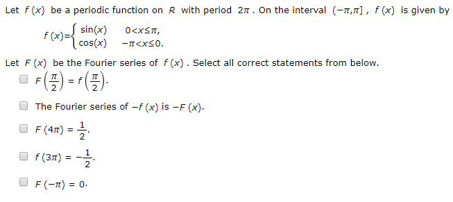 Solved Let F X Be A Periodic Function On R With Period