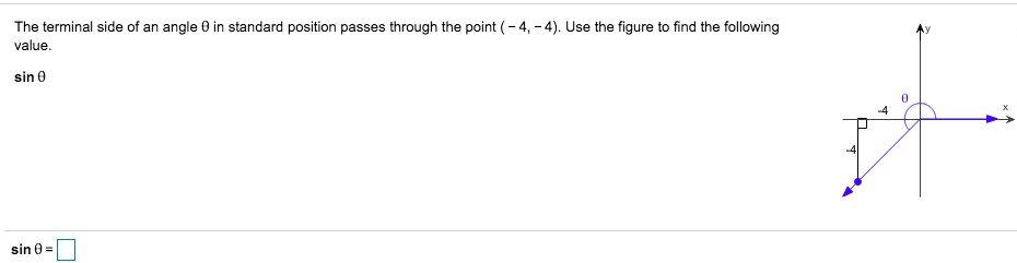 Solved The terminal side of an angle 0 in standard position | Chegg.com