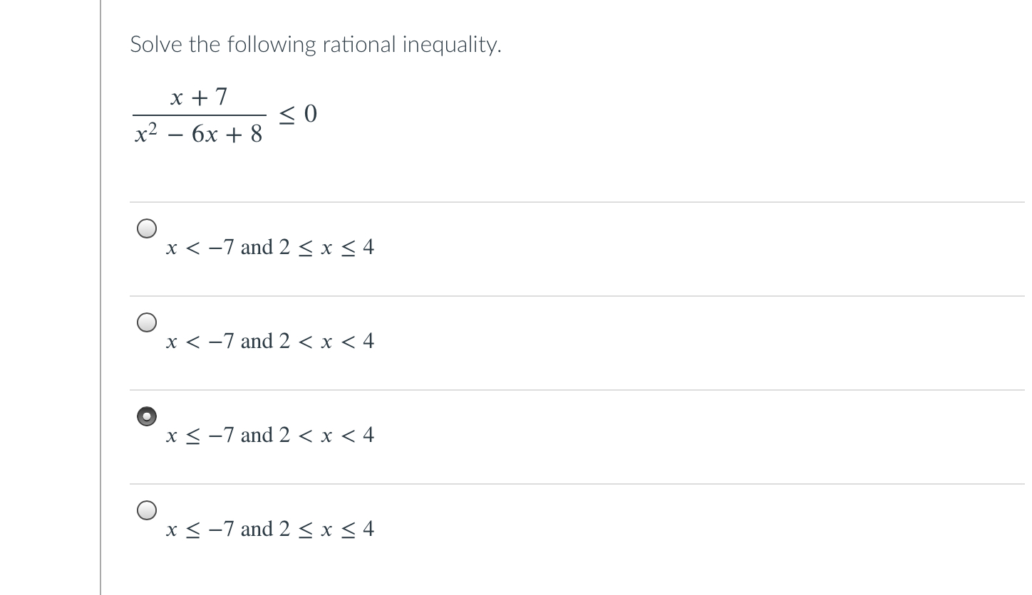 Solved Solve the following rational | Chegg.com