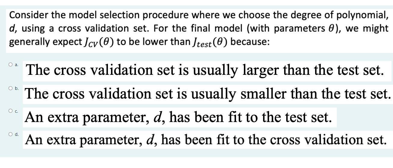 Solved Consider the model selection procedure where we | Chegg.com