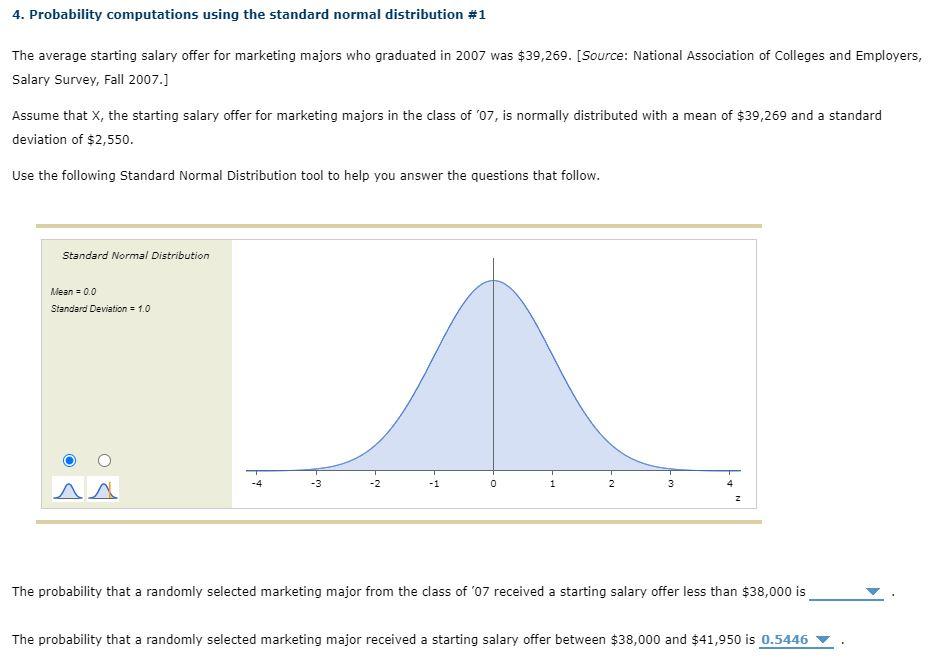 Solved 4. Probability computations using the standard normal | Chegg.com